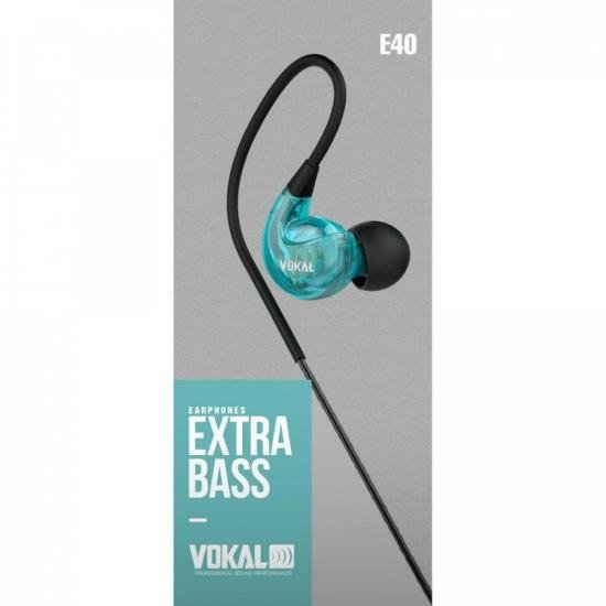 Somos Importador e distribuidor Fone de Ouvido E40 In Ear Azul VOKAL Somos Importador e distribuidor Fone de Ouvido E40 In Ear Azul VOKAL